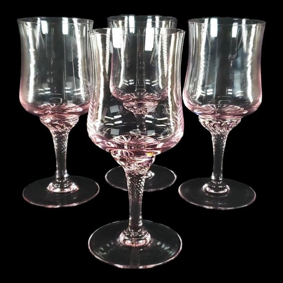 Sasaki | Dining | 4 Sasaki Crystal Hawthorne Pink Stemware 6 Holds 6 ...